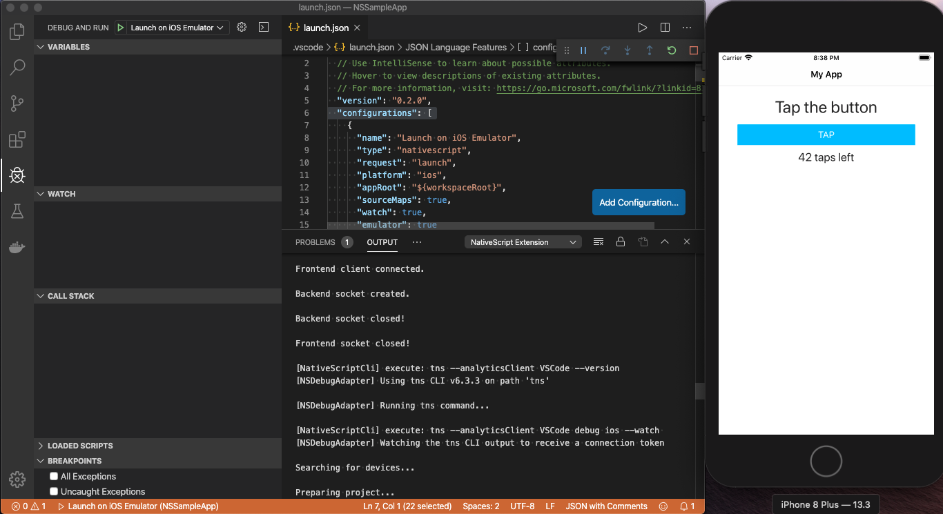 【NativeScript】VSCodeのDebugでSimulator自動起動 | HABATAKIブログ@翔